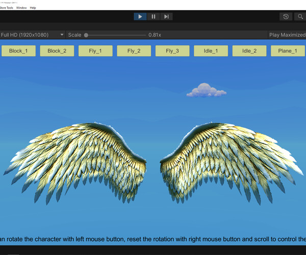 ArtStation - Low Poly Animated Golden Wings | Game Assets