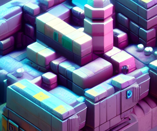 ArtStation - greeble isometric base-1600-jpg pack wombo art | Game Assets