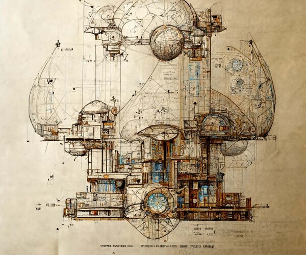ArtStation - Space Station Blueprint Drawings Concept Art | Artworks