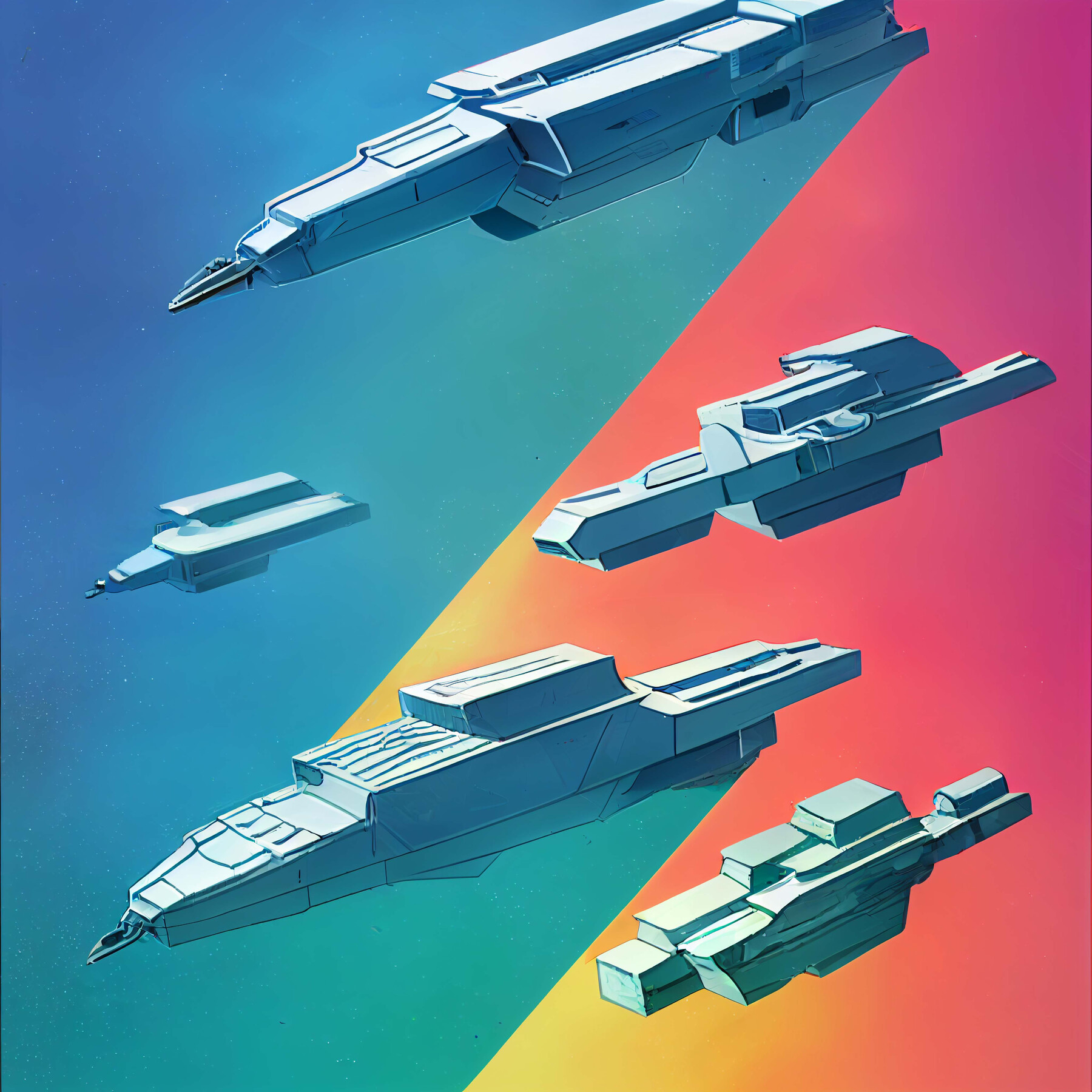 ArtStation - Isometric Starship and Fleets Concept Art 4K | Artworks