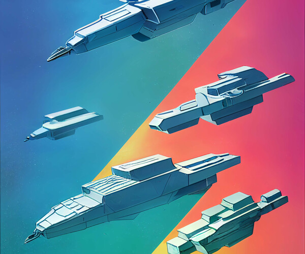 ArtStation - Isometric Starship and Fleets Concept Art 4K | Artworks