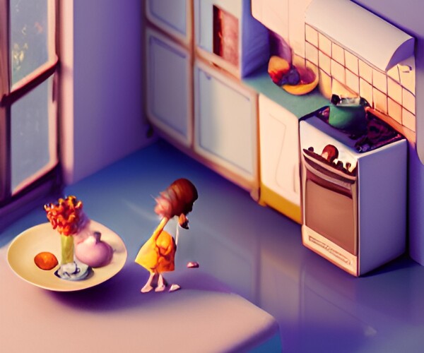 ArtStation - cute kitchen pixar render-2700-jpg pack wombo art | Artworks
