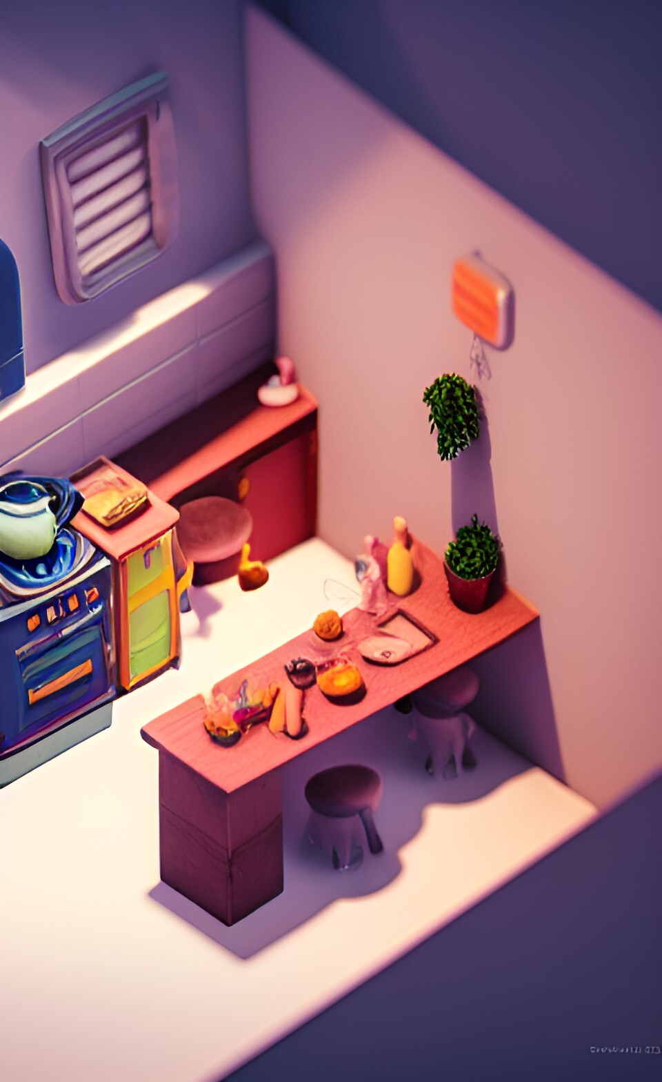 ArtStation - cute kitchen pixar render-2700-jpg pack wombo art | Artworks