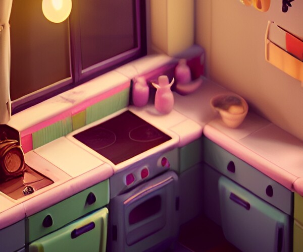 ArtStation - cute kitchen pixar render-2700-jpg pack wombo art | Artworks