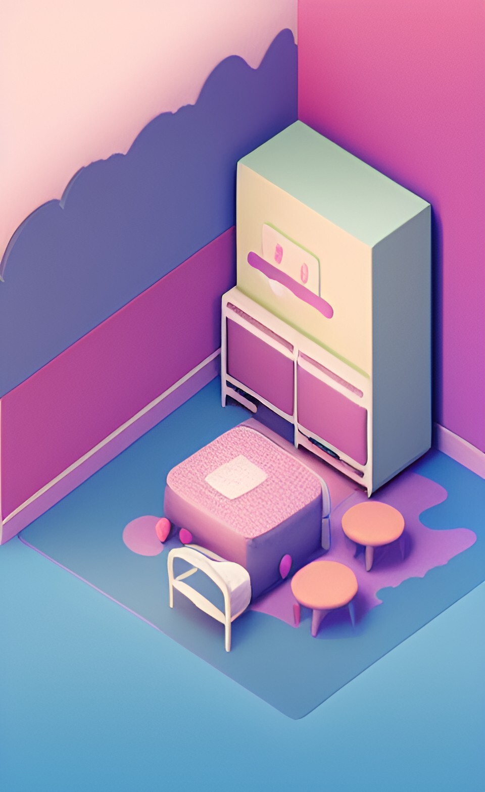 ArtStation - isometric gradient childroom illustrator-1600-jpg pack wombo art | Artworks