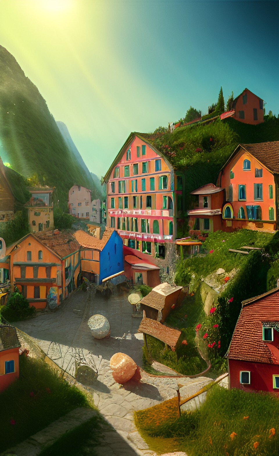 ArtStation - Italian Fantasy village along a coastline 800-jpg pack ...