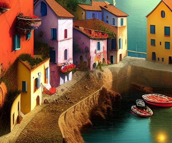 ArtStation - Italian Fantasy village along a coastline 800-jpg pack ...
