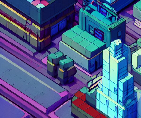 ArtStation - neo-tokyo isometric 3800 jpg pack wombo art | Artworks