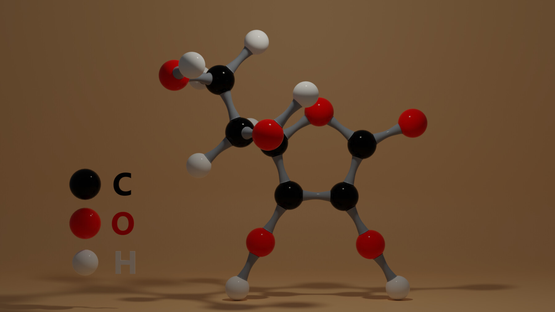 ArtStation - Ascorbic Acid Vitamin C Molecular C6H8O6 3D model | Resources