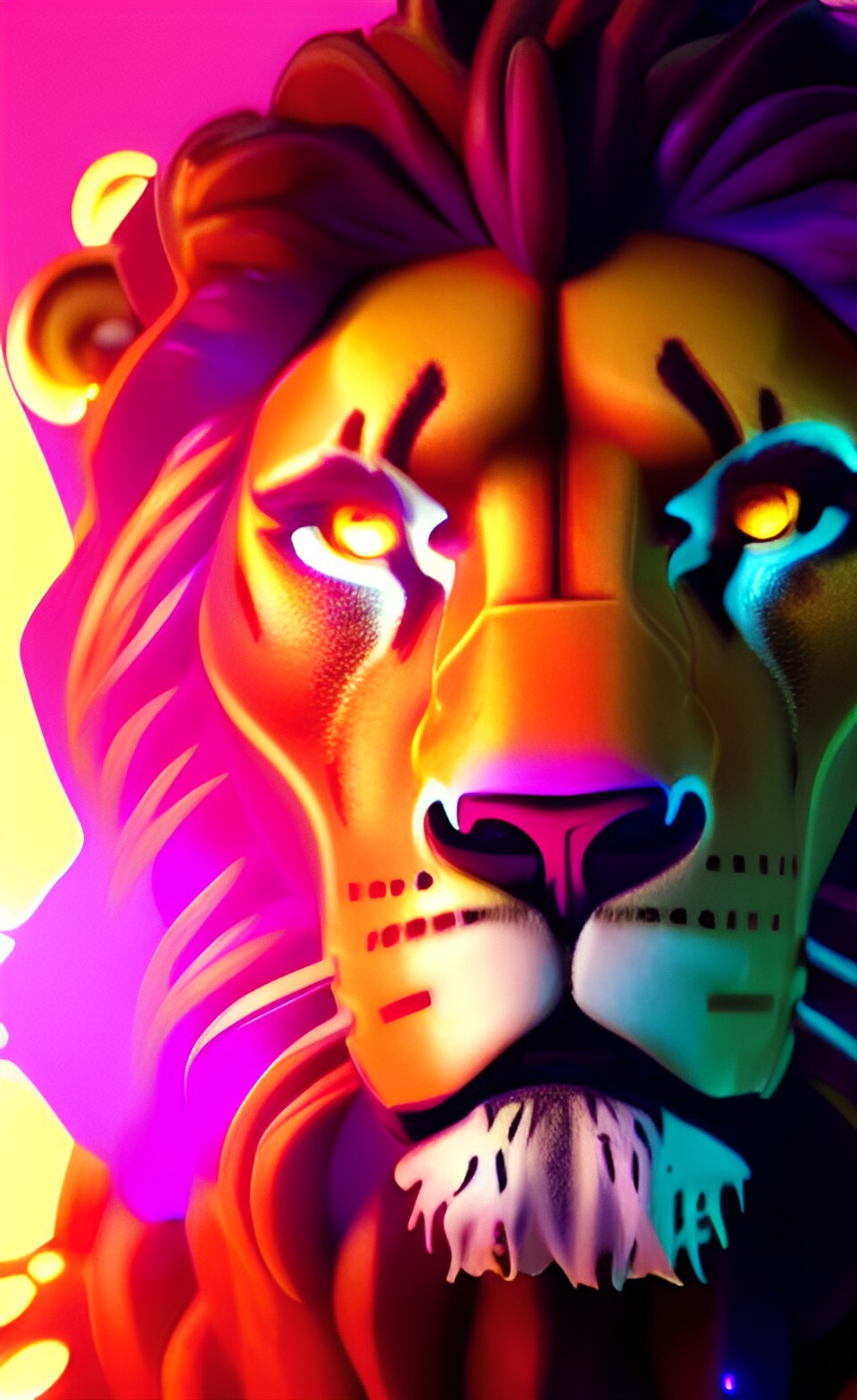 ArtStation - 948 glowwave portrait of lion man-1800-jpg pack wombo art ...