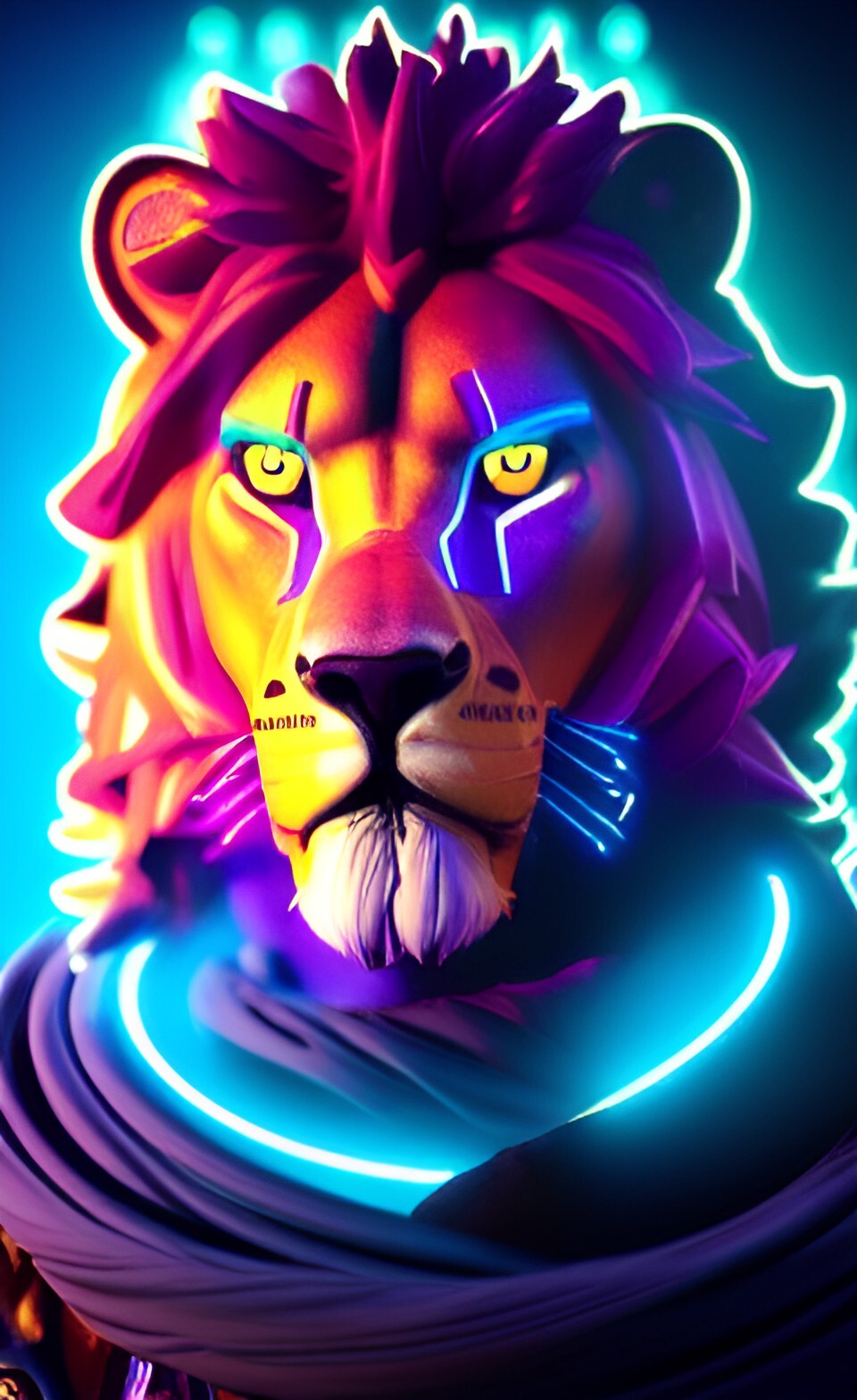 ArtStation - 948 glowwave portrait of lion man-1800-jpg pack wombo art ...