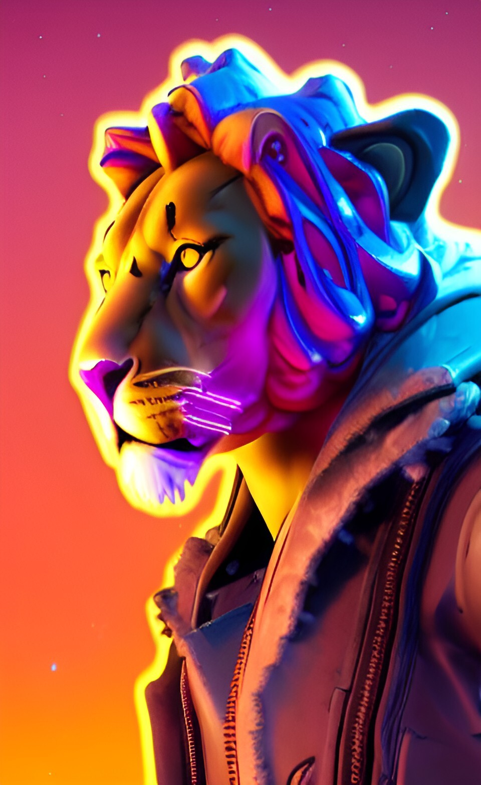 ArtStation - 948 glowwave portrait of lion man-1800-jpg pack wombo art ...