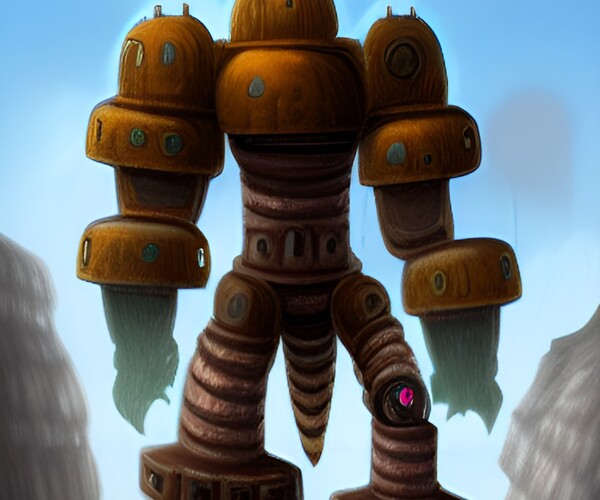 ArtStation - 951 colossal mechanical steam golem-1600-jpg pack wombo ...