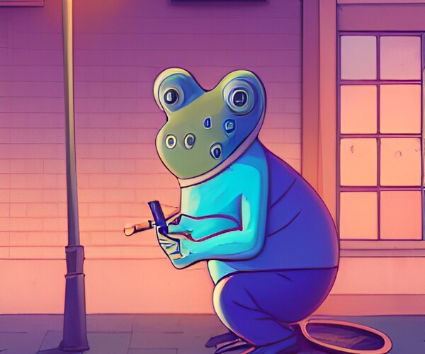 ArtStation - cartoon of a toad smoking 2200-jpg pack wombo art | Artworks
