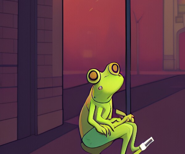 ArtStation - cartoon of a toad smoking 2200-jpg pack wombo art | Artworks