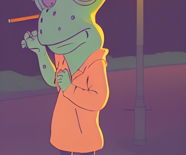 ArtStation - cartoon of a toad smoking 2200-jpg pack wombo art | Artworks