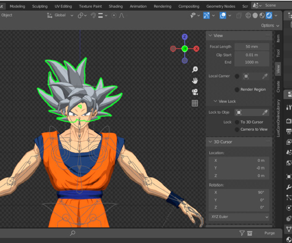 ArtStation - 3D Son Goku Rigged | Resources