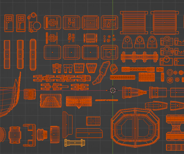 ArtStation - Mech Parts - Kitbash in Blender | Resources
