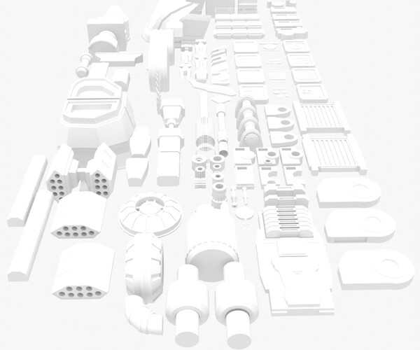 ArtStation - Mech Parts - Kitbash in Blender | Resources
