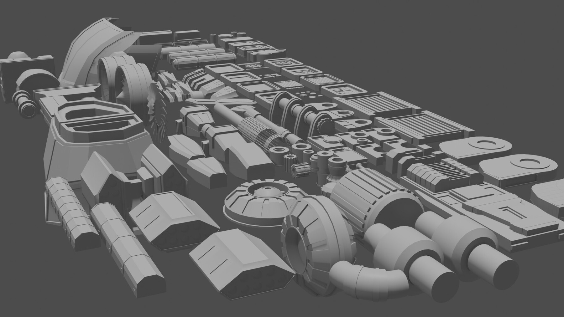 ArtStation - Mech Parts - Kitbash in Blender | Resources