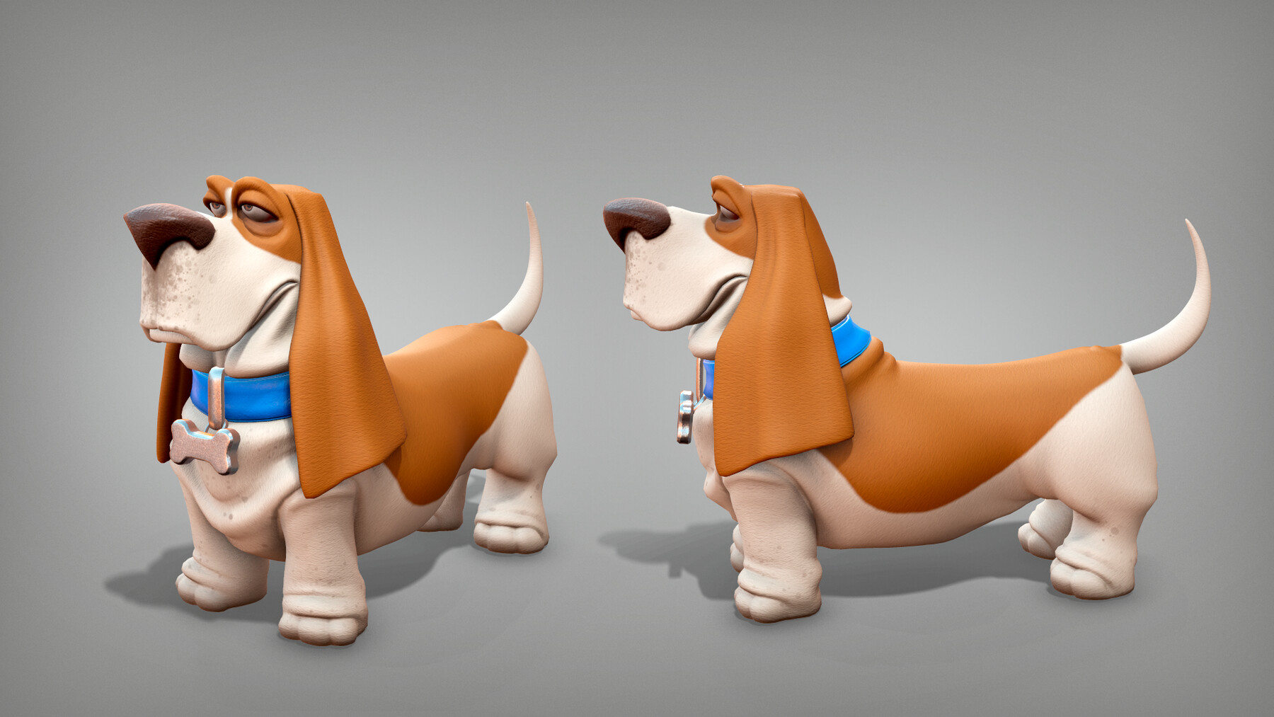 ArtStation - Cartoon character dog Basset hound base mesh | Game Assets