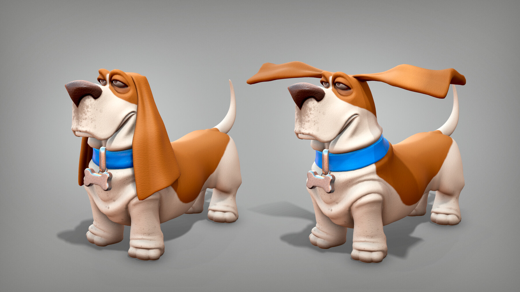 ArtStation - Cartoon character dog Basset hound base mesh | Game Assets