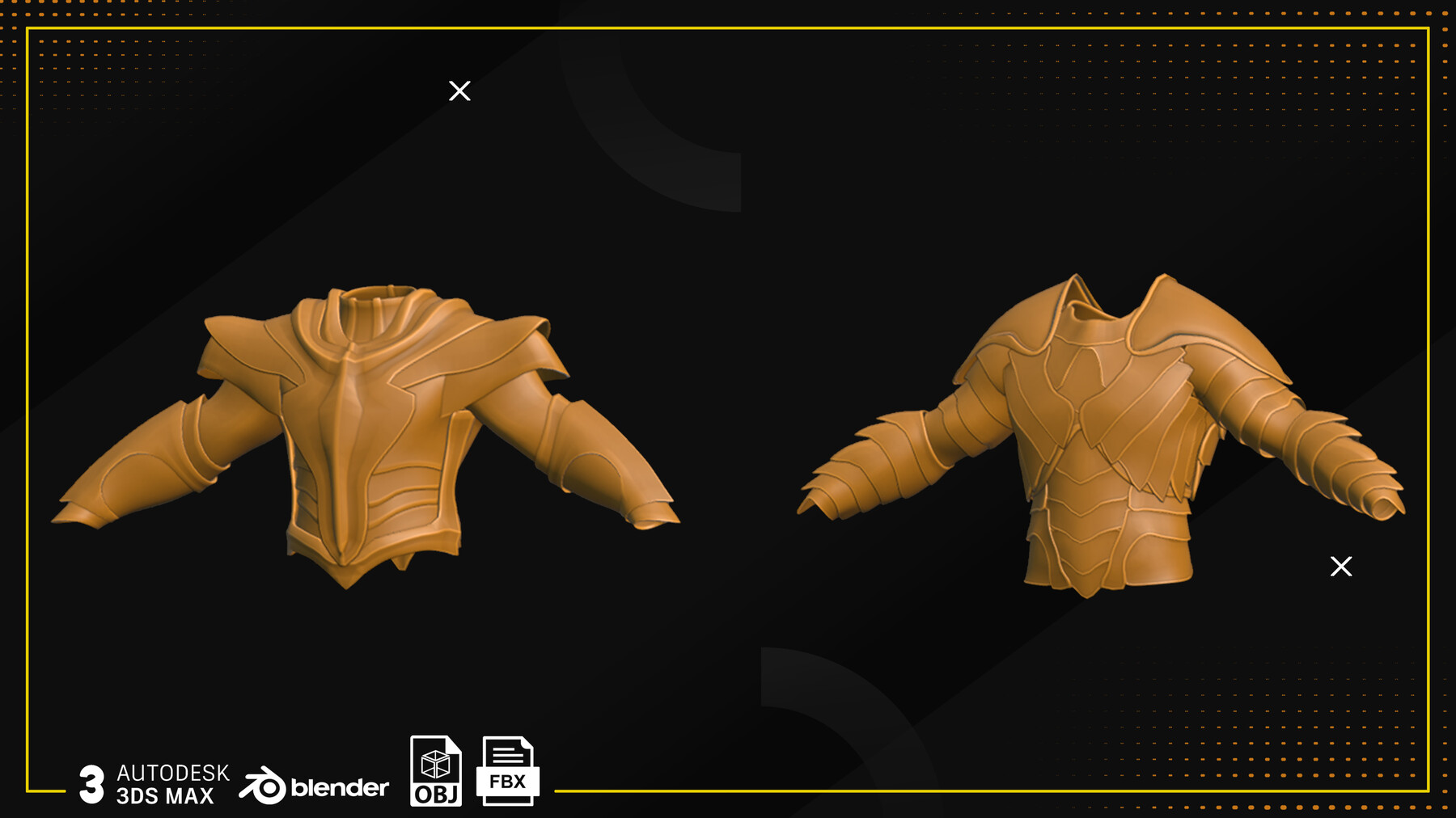 ArtStation - 12 Armour Base Mesh Vol.2 | Game Assets