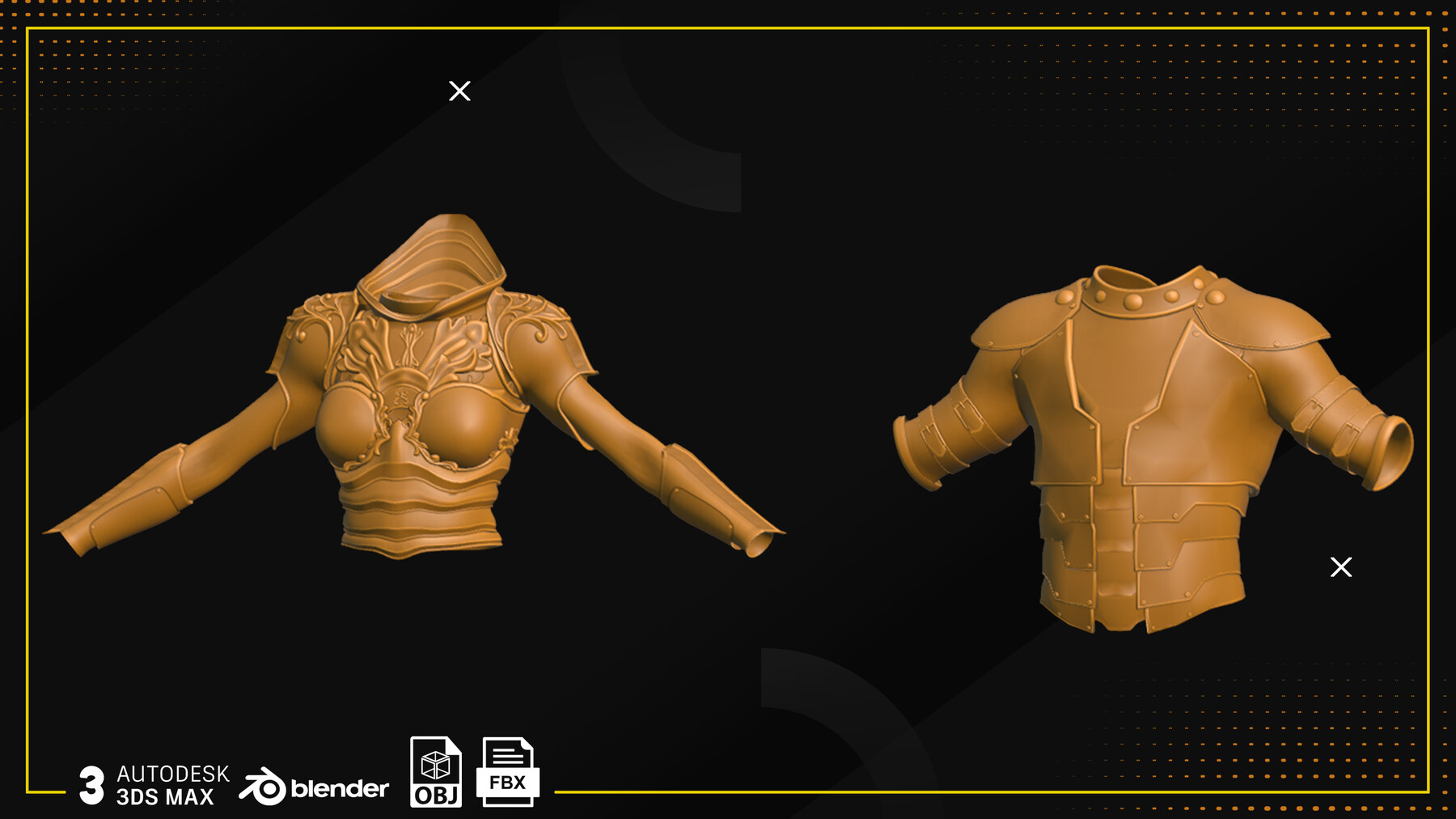 ArtStation - 12 Armour Base Mesh Vol.2 | Game Assets