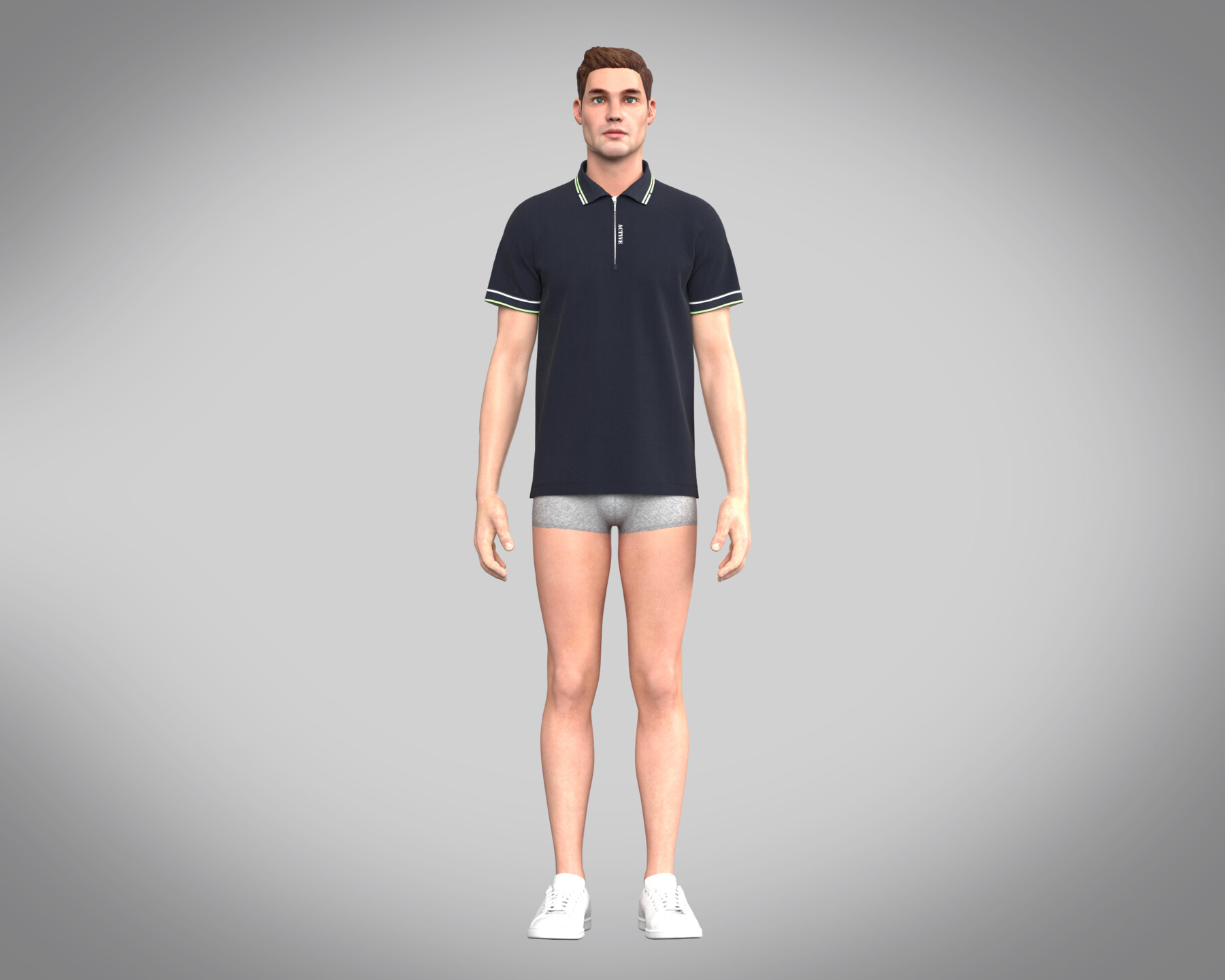 ArtStation - Men's Blue Polo | Resources