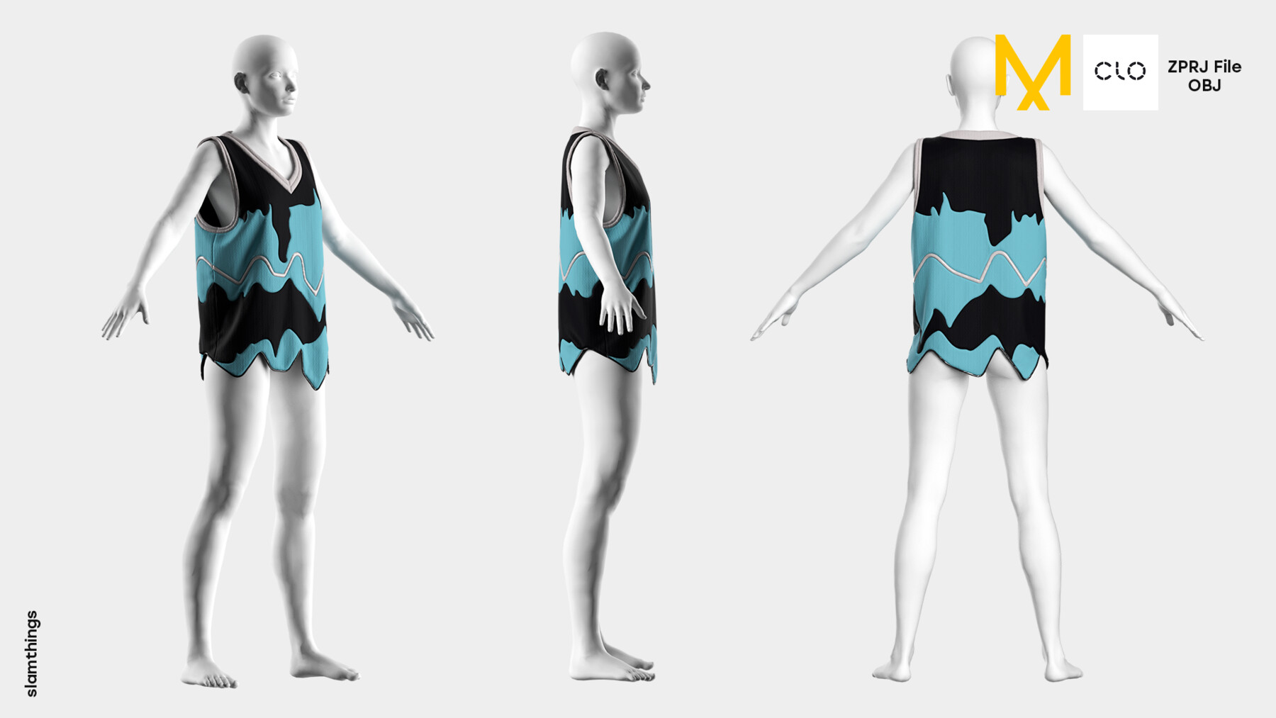 ArtStation - Streetwear Cotton Vest #004 - Clo 3D / Marvelous Designer ...