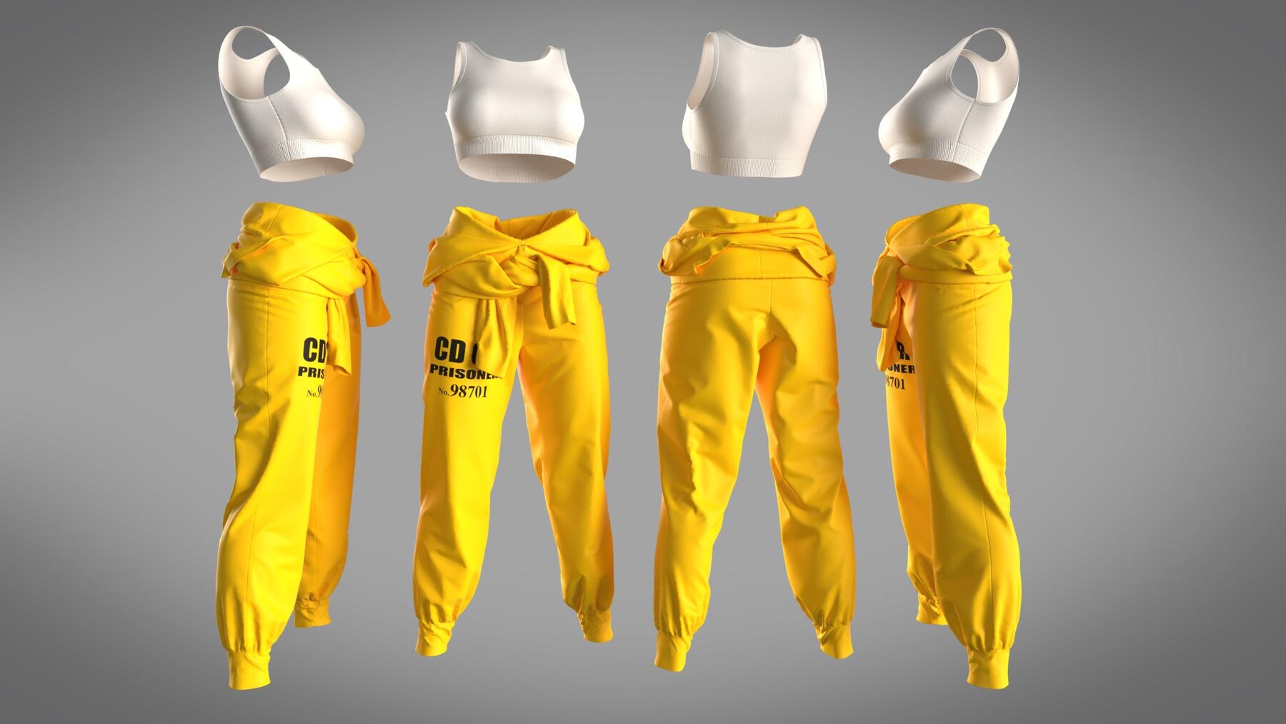 ArtStation - Female Prison Uniform Pack (3 styles) - MD / CLO3D ...