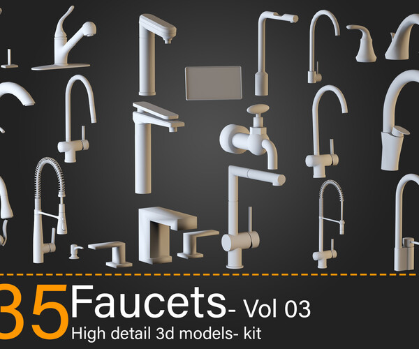 ArtStation - +135- Faucets Kit- Vol 03- 3d models-max.fbx.obj | Resources