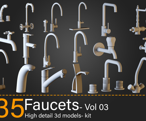ArtStation - +135- Faucets Kit- Vol 03- 3d models-max.fbx.obj | Resources