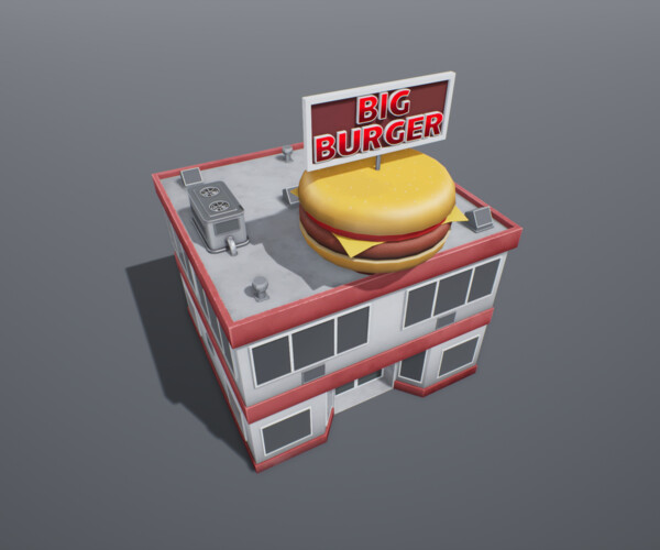 ArtStation - Stylized Big Burger Building | Game Assets