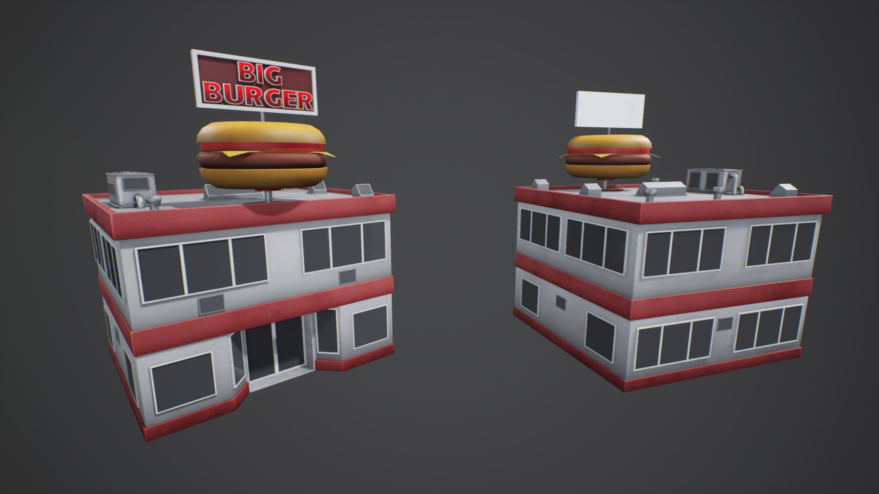 ArtStation - Stylized Big Burger Building | Game Assets
