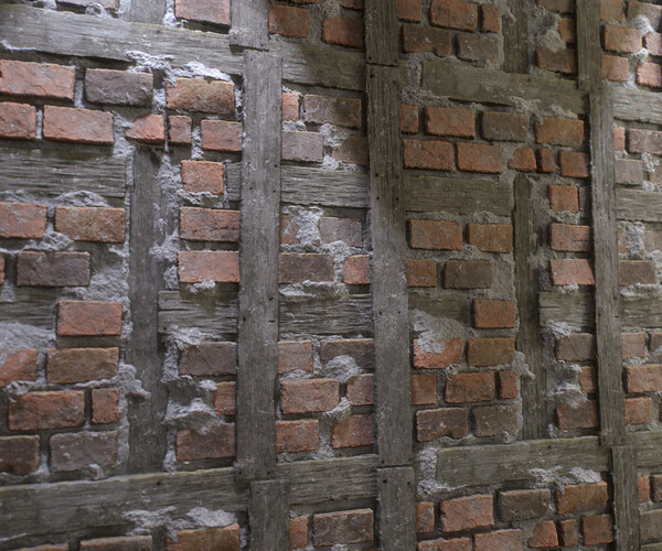 ArtStation - PBR - RARE BRICKWALL ON CEMENT WITH WOOD PLANKS - 4K ...
