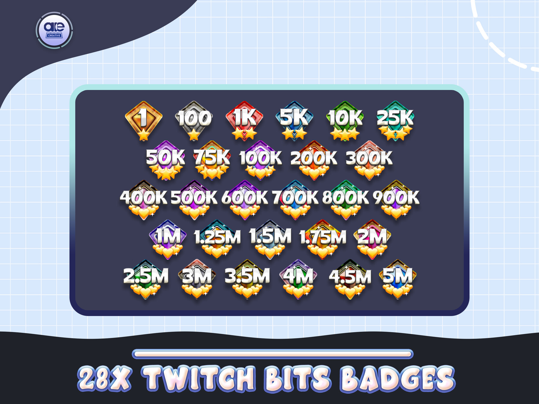 ArtStation - Sub Badges For Twitch Bits, Subscribe Badges, Cheer Badges ...