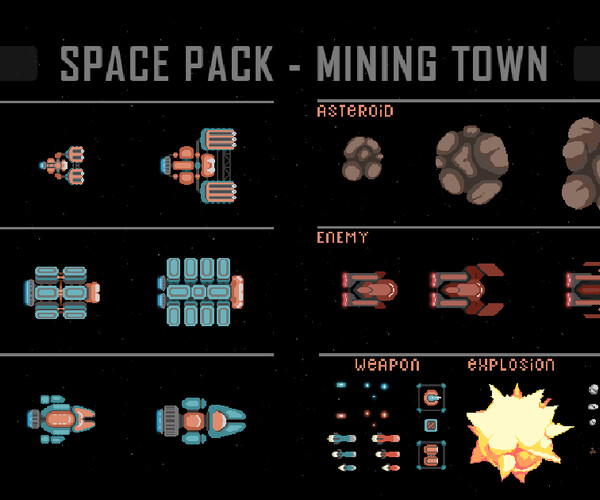 ArtStation - 2D Mining town - space pack | Game Assets
