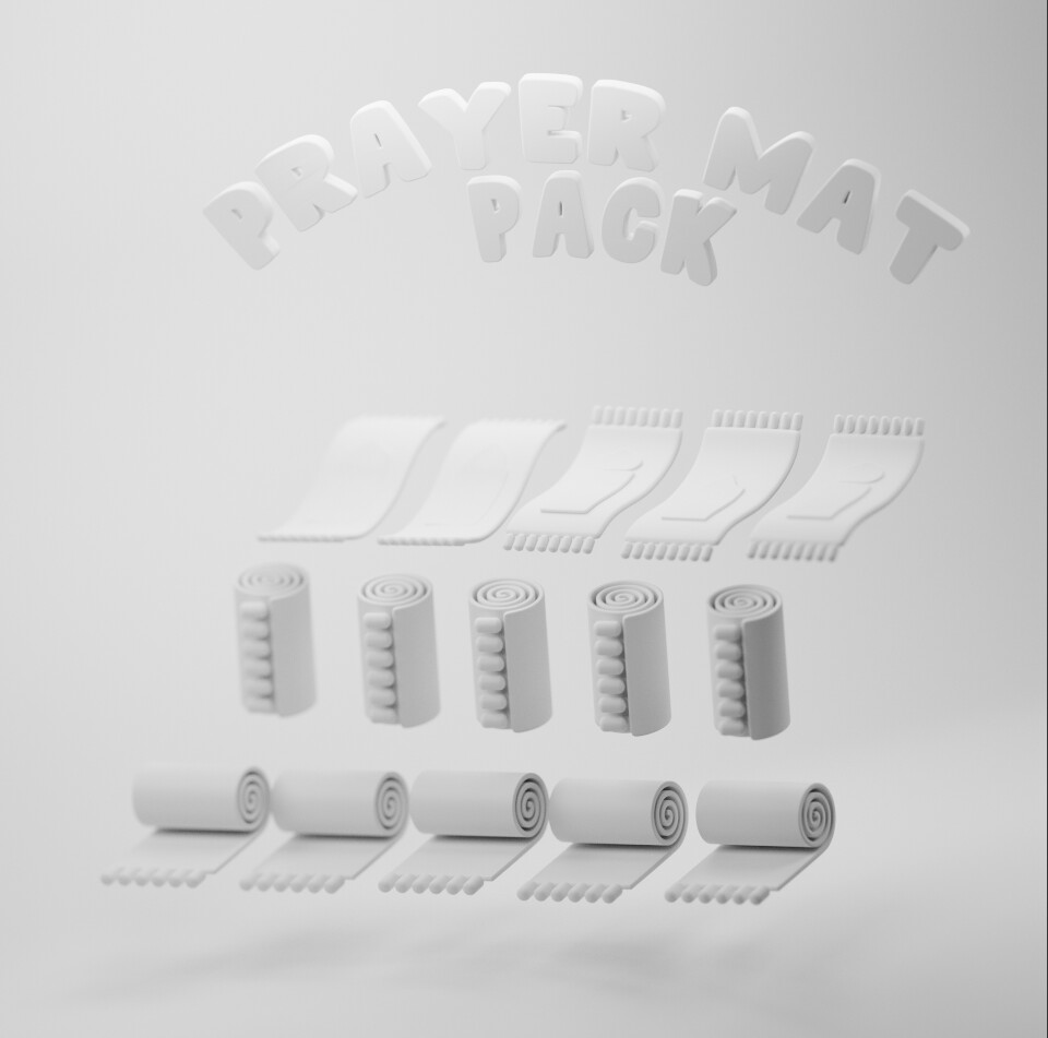 ArtStation - Cute Stylized Islamic Prayer Mats - Carpets 3D model ...