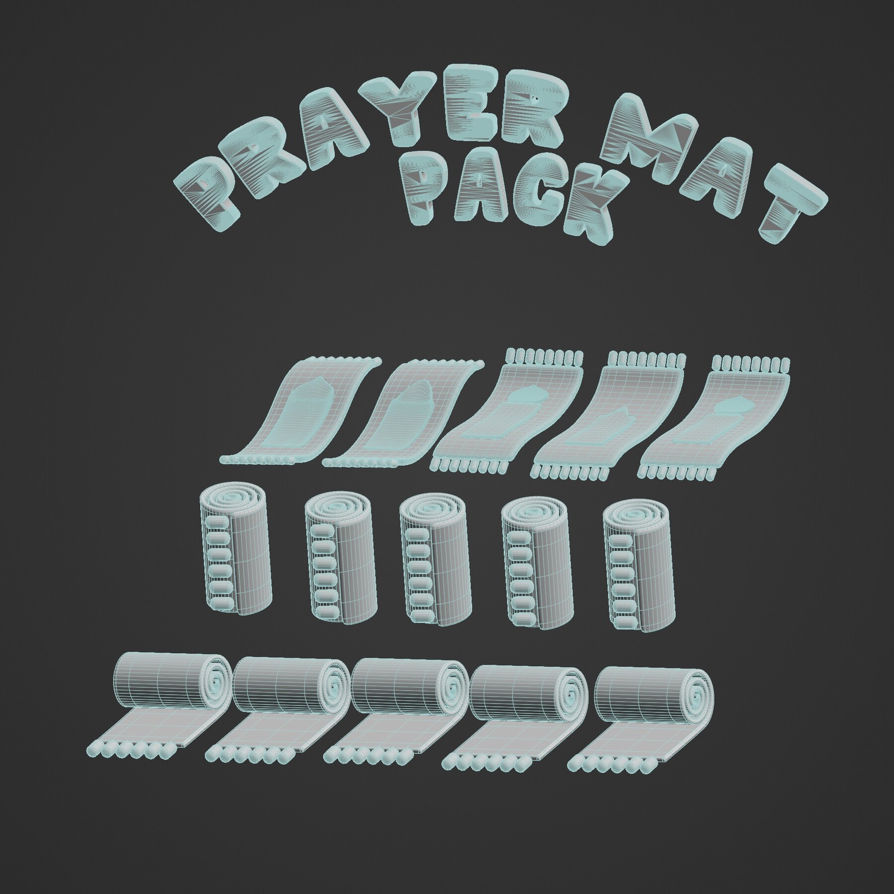 ArtStation - Cute Stylized Islamic Prayer Mats - Carpets 3D model ...