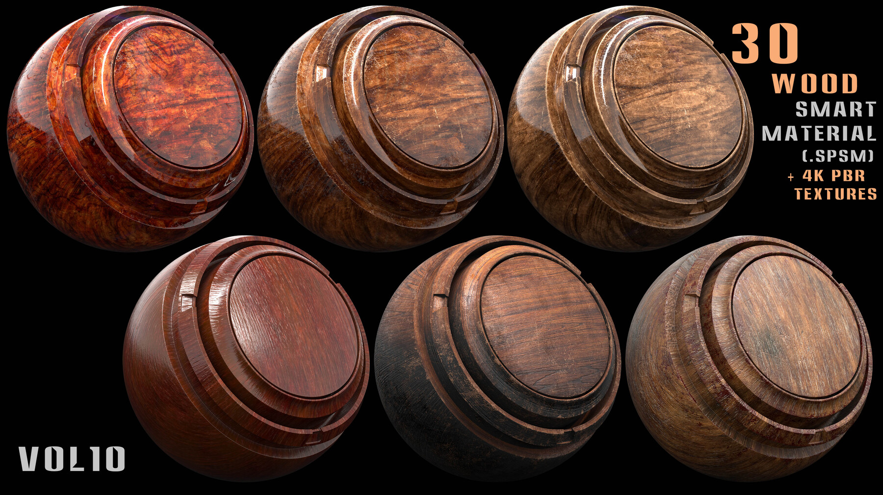 ArtStation - 30 wood smart material + 4k PBR textures - Vol 10 | Game ...
