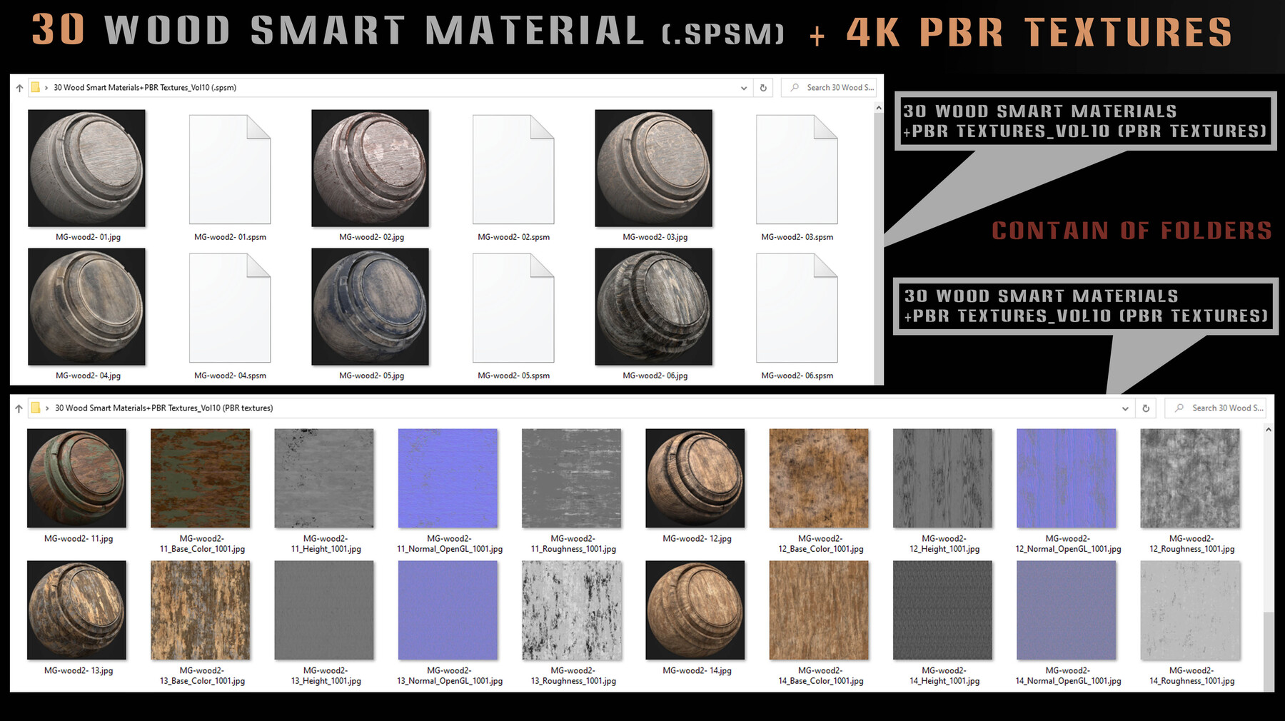 ArtStation - 30 wood smart material + 4k PBR textures - Vol 10 | Game ...