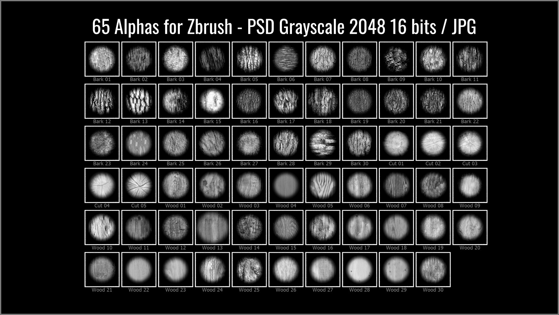 ArtStation - Wood And Bark Maker 305 ZBrush Brushes 65 Alphas And 50 ...