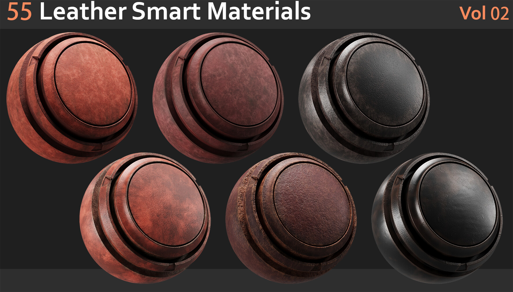 ArtStation - 55 Leather Smart Materials_VOL 8 | Game Assets
