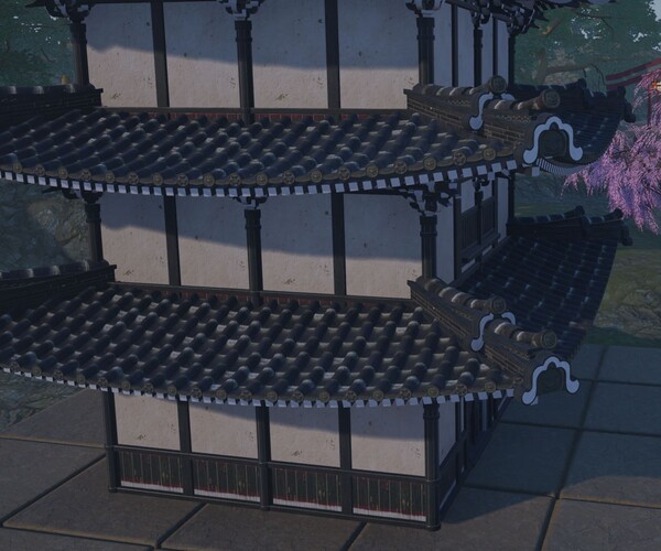 ArtStation - Modular Asian building kit - Game ready | Game Assets