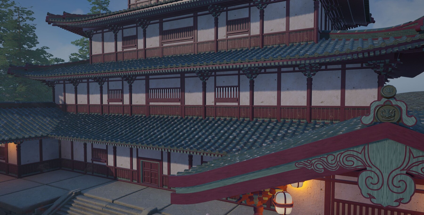 ArtStation - Modular Asian building kit - Game ready | Game Assets