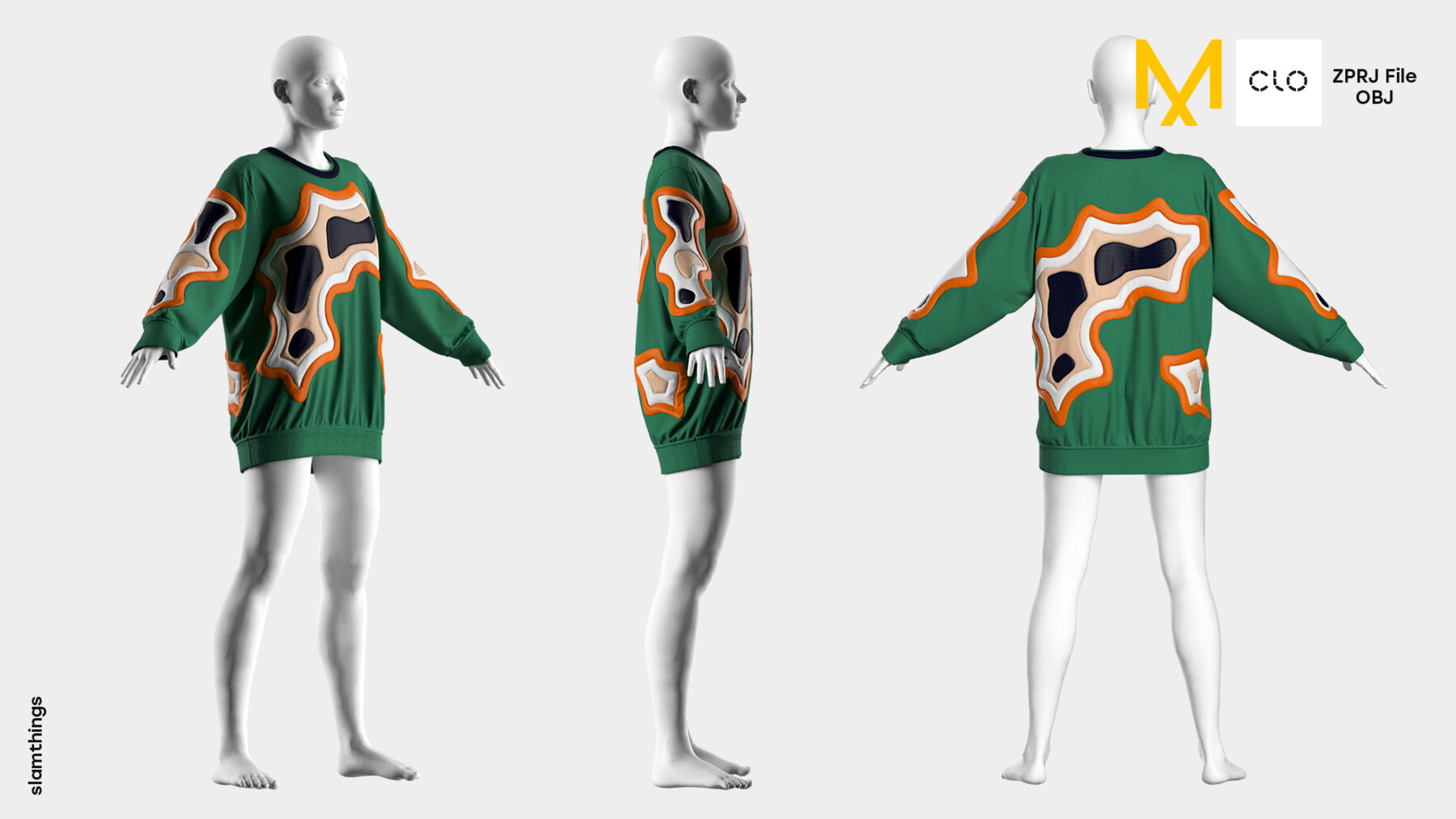 ArtStation - Streetwear Experimental Sweater #004 - Clo 3D / Marvelous ...