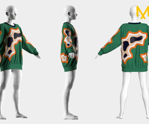 ArtStation - Streetwear Experimental Sweater #004 - Clo 3D / Marvelous ...