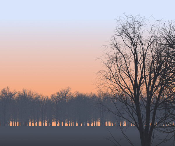 ArtStation - 19 Winter Trees Line Horizon Cutout Trees Pack 01 | Resources