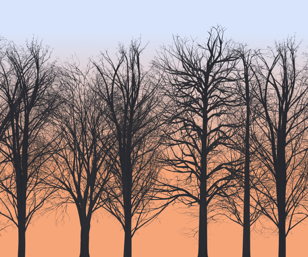 ArtStation - 19 Winter Trees Line Horizon Cutout Trees Pack 01 | Resources